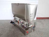 China One Nozzle Big Valve Mixed Bean Sauce Filling Machine/ Piston Sauce Filler U Type Hopper for sale