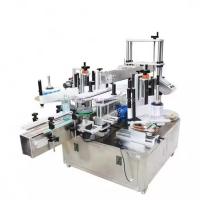 China Desktop Double Sides Label Applicator for Square Bottles Automatic Flat Round Plastic Glass Bottle Sticker Machine with Conveyor for sale