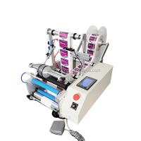 China Semi Automatic 10ml Glass Bottle Single/Double Side Sticker Label Round Bottle Labeling Machine for sale