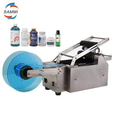 China Good Selling  MT-50 Glass and Plastic Round Bottle Manual Adhesive Sticker Labeling Machine for sale