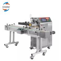China Fully Automatic Continuous Cans Glass Induction Aluminum Foil Sealing Machine for Plastic Bottles for sale