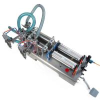 China 100-1000ml Semi Automatic Double Filling Heads Volumetric Piston Liquid Dosing Machine for sale