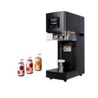 China 100% Warranty Automatic Plastic Can Seamer Machine Beverage Bubble Tea Soda Tuna Can Sealing Machine Pet Can Closing Machine for sale