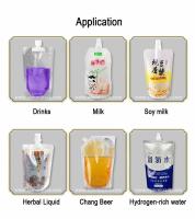 China Semi Automatic Four Head Slide Nozzles Liquid Water Spout Pouch Bag Filling Machine Nozzle Bag Filler and Sealer for sale