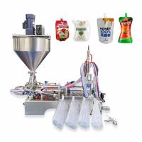 China Factory High Viscosity Paste Filling Machine With Hopper, Ointment Tomato Sauce Spout Bag Packing Machine for sale