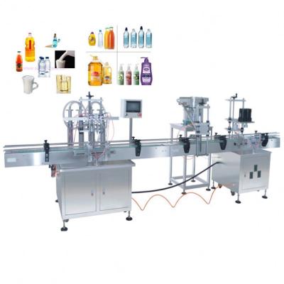 China Automatic Liquid Soap Hand Washing Shampoo Liquid Detergent Cosmetic Bottle Filling Capping Labeling Machine Production Line for sale