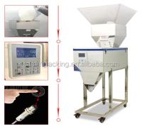 China 100-5000g Vibration Coffee Bean Tea Bag Sachet Powder Pouch Semi Automatic Packing Weighing Filling Machine for sale