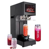 China Plastic Metal Aluminum Cans Electric Tin Can Sealing Machine For Milk Tea Bubble Tea Shops Heat Sealing for sale