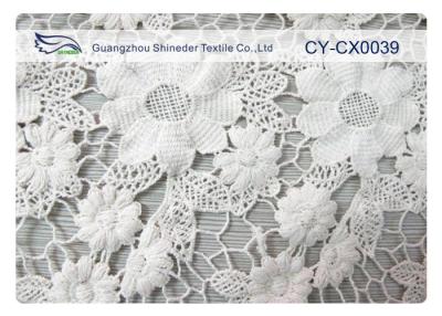 China 100% Nylon Jacquard Lace Fabric with White / Green / Blue Color CY-CX0039 for sale