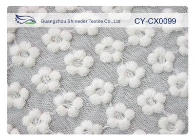 China Flower Shape White Embroidered Lace Fabric for Wedding Dress CY-CX0099 for sale