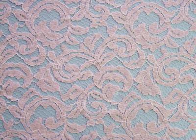 China Nylon Cotton Corded Lace Fabric Red / Brown Shrink-Resistant OEM ODM CY-LW0679 for sale