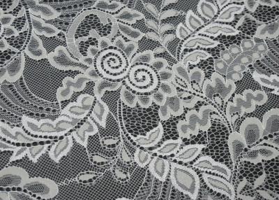 China Elegant Popular Nylon Lace Fabric White Floral for Wedding Dress for sale