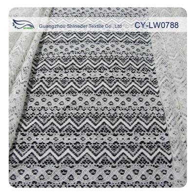 China Jacquard Nylon Cotton Corded Lace Fabric For Garment Material SGS BV ITS CY-LW0788 for sale