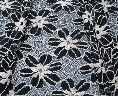 China Black / White Knitted Elastic Lace Fabric For Lady Garment Sunflower Pattern CY-DK0008 for sale