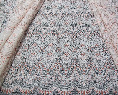 China Black Unique Cotton Polyester Lace Fabric Knitted with Burnout Flower Lace for Ladies Garment(CY-DK0020) for sale