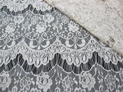 China Thin hollow nylon eyelash French lace scalloped lace fabric for lady garment(CY-DN0002) for sale