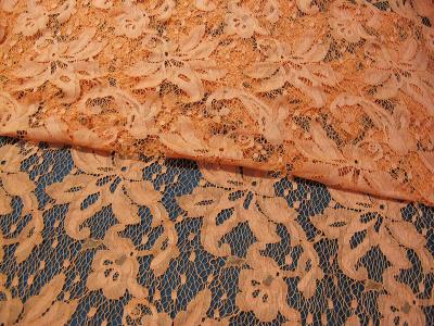 China Orange Cotton Nylon Lace Mesh Fabric AZO Dyeing For Ladies Garment SYD-0001 for sale