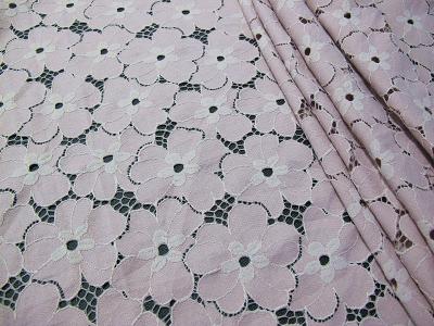 China Floral Heavy Cotton Nylon Lace Fabric / White Stretch Lace Fabric SYD-0005 for sale