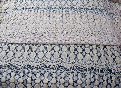 China Ladies Dress Cotton Nylon Lace Fabric Trim Ivory Water Soluble SYD-0006 for sale