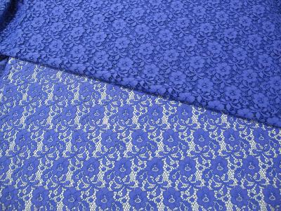 China Blue Nylon Digital Lace Fabric Mini Floral For Lady Dress for sale
