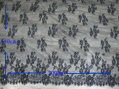 China Fashion Big Black Eyelash Lace Trim 100% Nylon for Lady Dress CY-HB0481 for sale