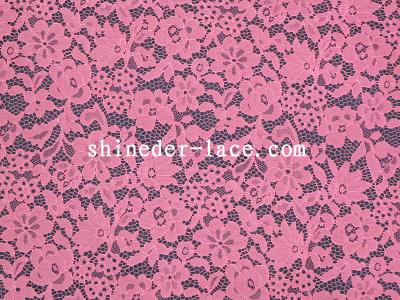 China Rose Red Corded Lace Fabric Fashion Flower Design 150cm Width SYD-0132 for sale