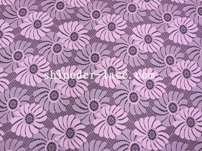 China Pink Sunflower Design Stretch Lace Fabric Cute And Lovely For Girl SYD-0172 for sale
