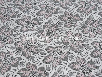 China Pink / White Cotton Nylon Lace Fabric Or Customization Color For Apparel SYD-0182 for sale