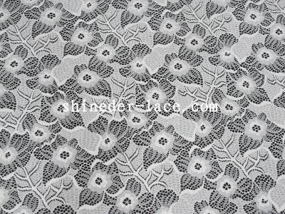 China White Nylon Spandex Stretch Lace Fabric With Flower Design For Garment SYD-0186 for sale