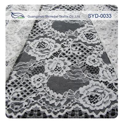 China Black Dress Corded Chantilly Flower Lace Fabric / Embroidered Lace Fabric for sale