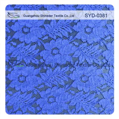 China 2016 Summer Launch Indigo Blue Cord Lace, Floral Lace Fabric , Dark Blue Color Available for sale