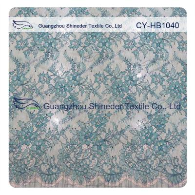 China Coloured Elegant Chantilly Lace Wedding Dresses French Lace Fabric for sale