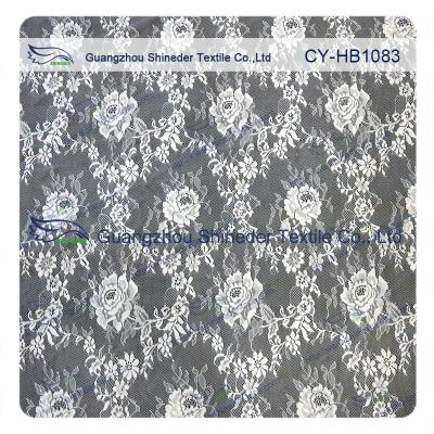 China Modern Bridal Allover Floral Chantilly Scalloped Lace Dress Fabric for sale