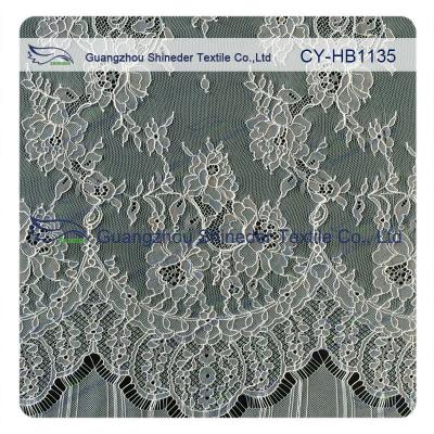 China Little Guipure Flower Chantilly Lace Bridal Gown , Scalloped Lace Trim for sale