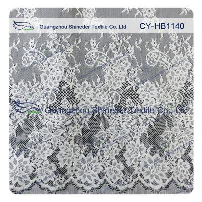 China Trendy Vogue Embroidered Lace Chantilly , Ivory Wedding Dress Lace Fabric for sale