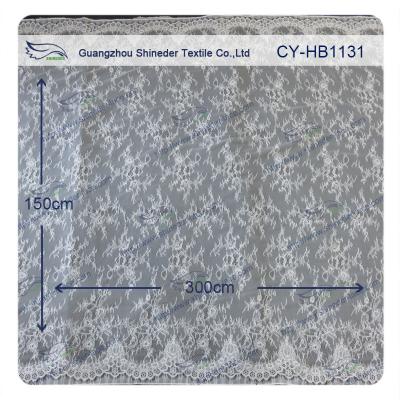 China 100 Nylon Bridal Chantilly Lace Swiss Voile Lace Fabric , Custom Printed for sale