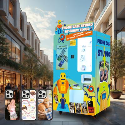 China White Phone Case Printing Vending Machine 300kg with Mobile Payment Integration for sale