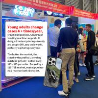 China Airports Convenient Steel Phone Case Printing Vending Machine With 27-inch LCD Touch Screen Display for sale