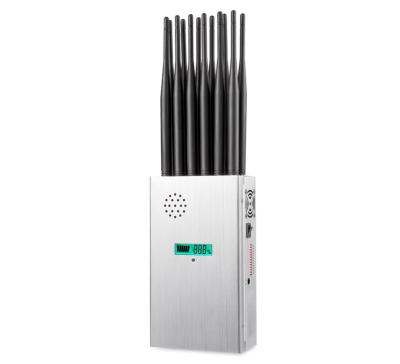 China 12 Antennas Multifunctional Mobile Phone Signal Jammer Blocking 2G 3G 4G 5G GPS L1 WIFI Lojack Signals for sale