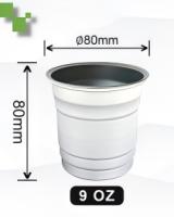 China Customizable 9 OZ Aluminum Cup - 80mm Diameter × 80mm Height, 280ml Capacity with Food-Grade Tinplate Construction for sale