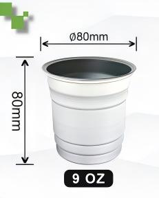 China Customizable 9 OZ Aluminum Cup - 80mm Diameter × 80mm Height, 280ml Capacity with Food-Grade Tinplate Construction for sale