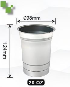 China 20 OZ Aluminum Drinking Cups 98mm Diameter 124mm Height 600ml Capacity Reusable Beverage Containers for sale