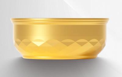 China Gold Coated Iron Bowl 98.90mm Diameter 200g BPA Free Tin Container with Lid for sale