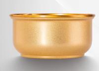 China Gold Coated Iron Bowl 98.90mm Inner Diameter 260g Weight 50mm Height with Easy-Peel Lid Options for sale
