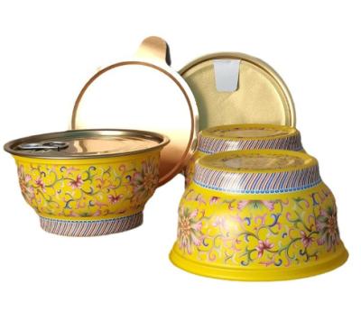 China Large Capacity Bowl Bottom Two Piece Iron Can 500ml D127xH60mm Square Bulk Storage Tinplate for sale