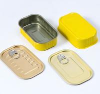 China Custom Rectangular Tin Cans 125g Stackable Food Grade Packaging with 104×60×29mm Dimensions for sale