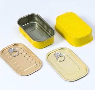 China Custom Rectangular Tin Cans 125g Stackable Food Grade Packaging with 104×60×29mm Dimensions for sale