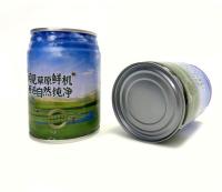 China 250ml Custom Tin Cans 65mm x 91mm Food Grade Tinplate Beverage Containers SGS Tested for sale