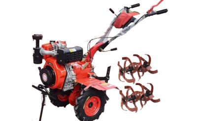 China 6.5 KW Stepless Agriculture Tiller Machine 186F Electric Start Diesel for sale