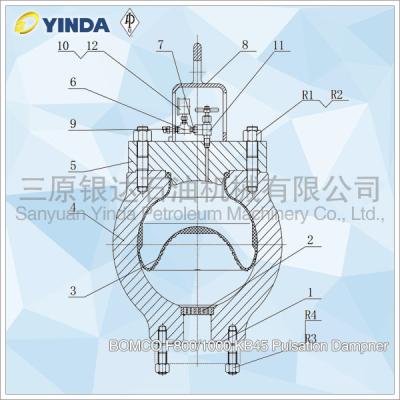 China BOMCO F800/1000 Mud Pump Dampener KB45 Pulsation Dampner For Drill Rig for sale